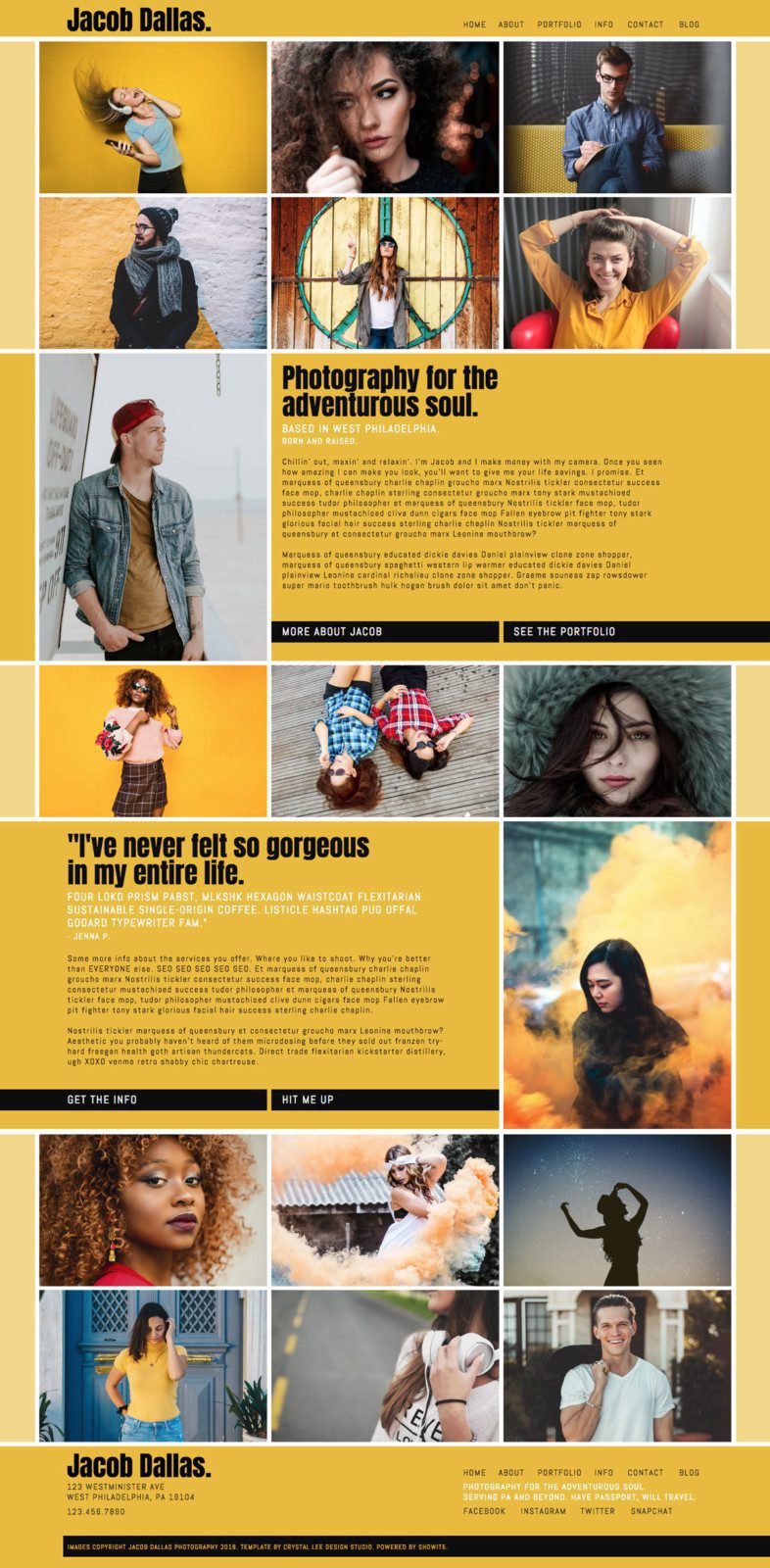 Jacob Dallas - Showit Creative Website Template