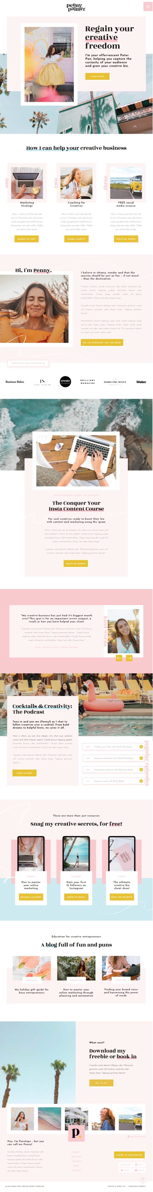 Penelope - Showit Creative Website Template