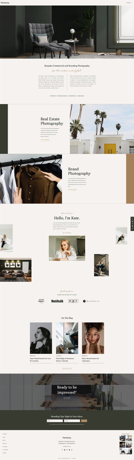 Harmony - Showit Creative Website Template