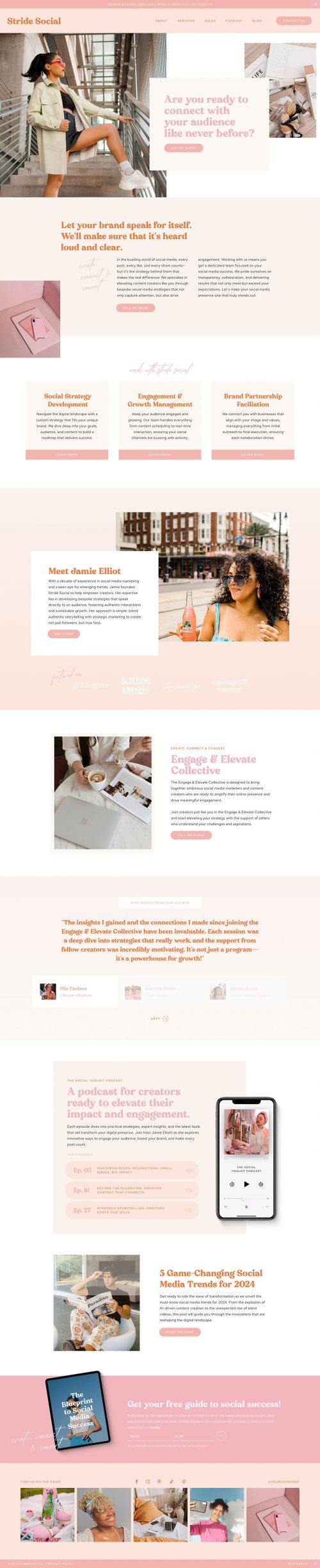Stride - Showit Creative Website Template