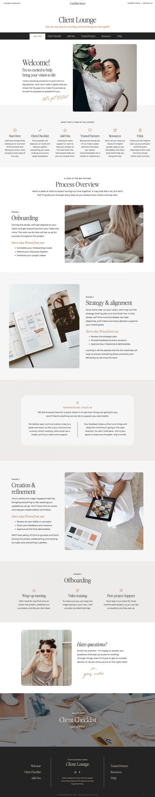 Client Lounge - Showit Creative Website Template