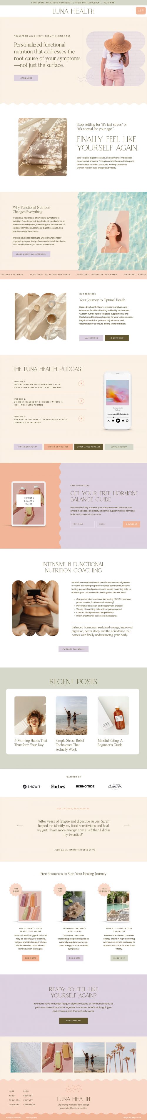 Luna Health - Showit Creative Website Template