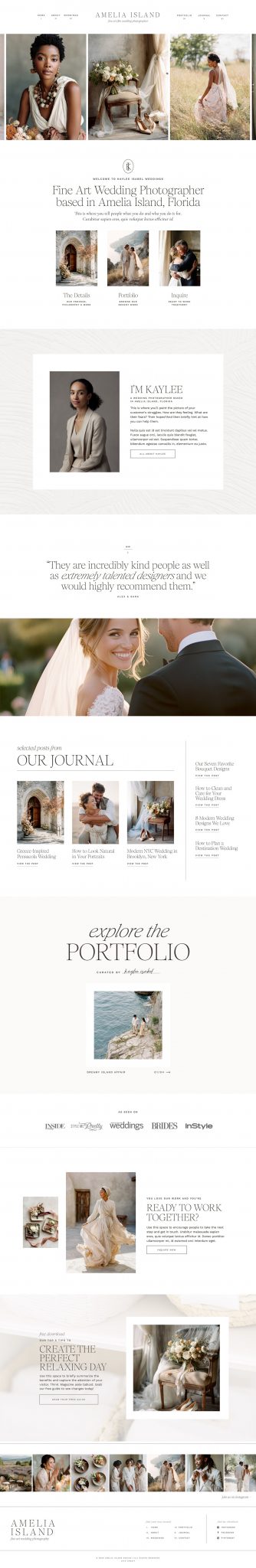 Amelia Island - Showit Creative Website Template