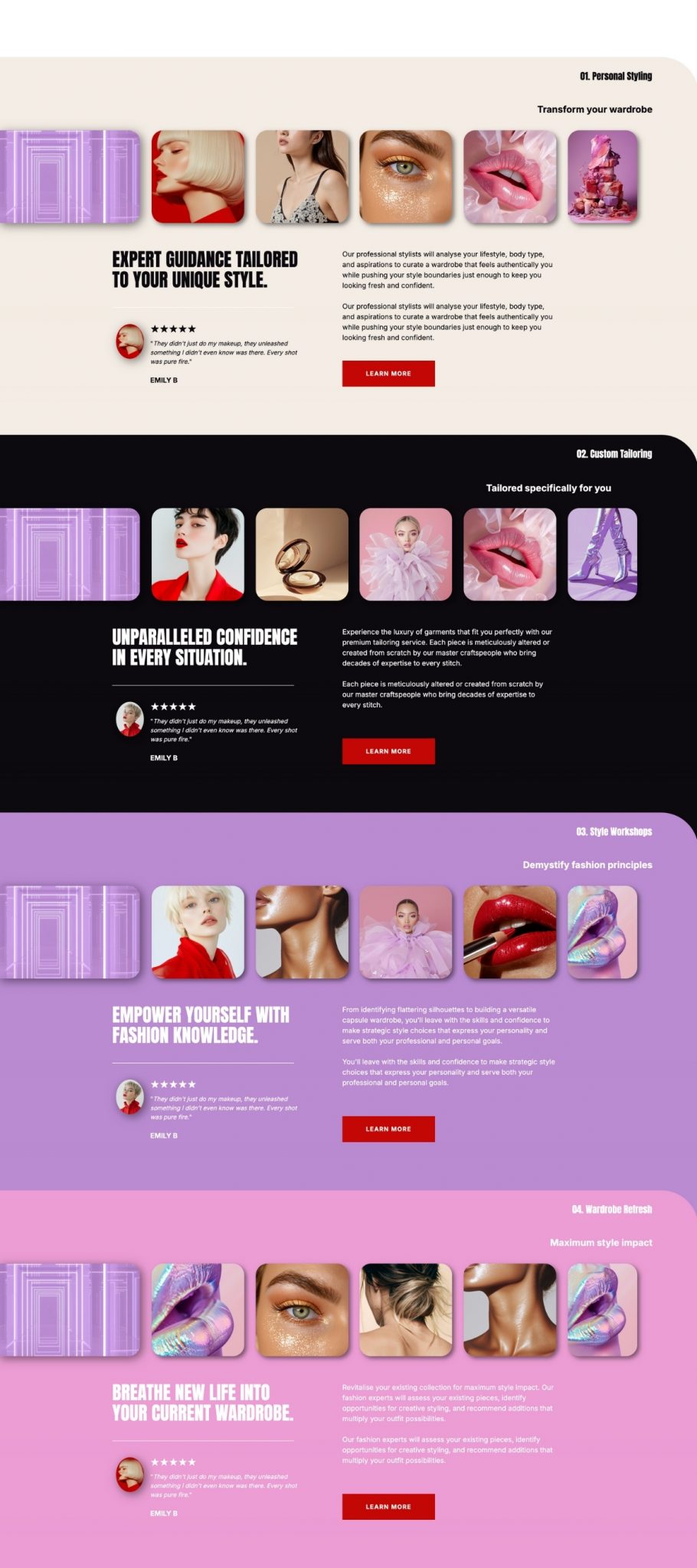 Interactive Reverse Tabs - Showit Creative Website Template