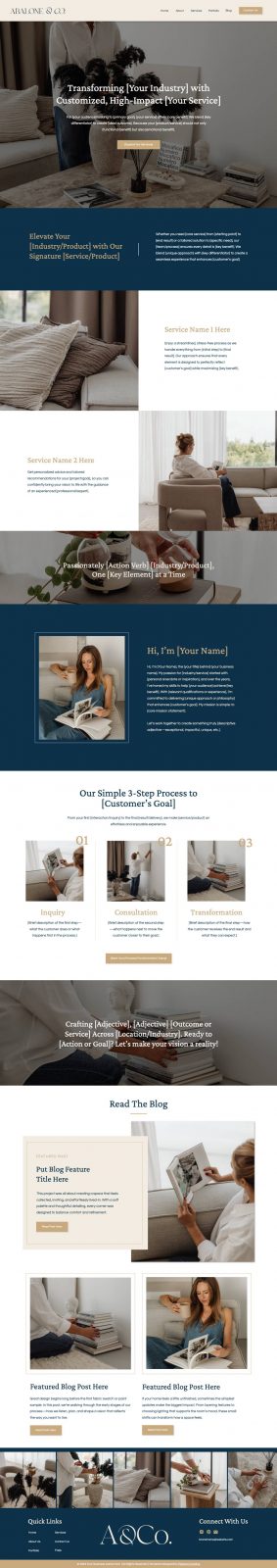Abalone and Co. - Showit Creative Website Template