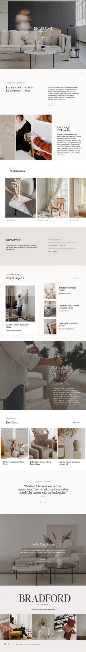 Bradford - Showit Creative Website Template