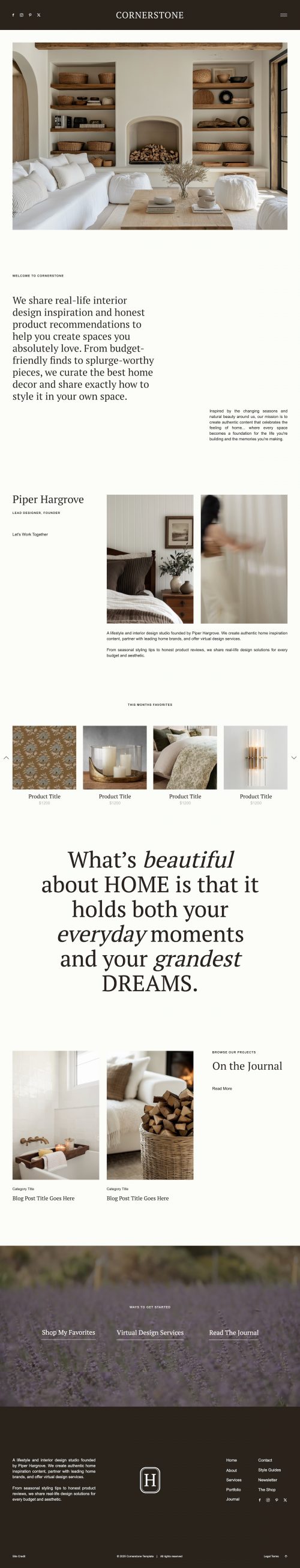 Cornerstone - Showit Creative Website Template