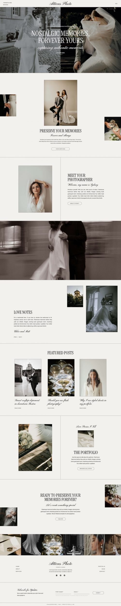 Atticus - Showit Creative Website Template