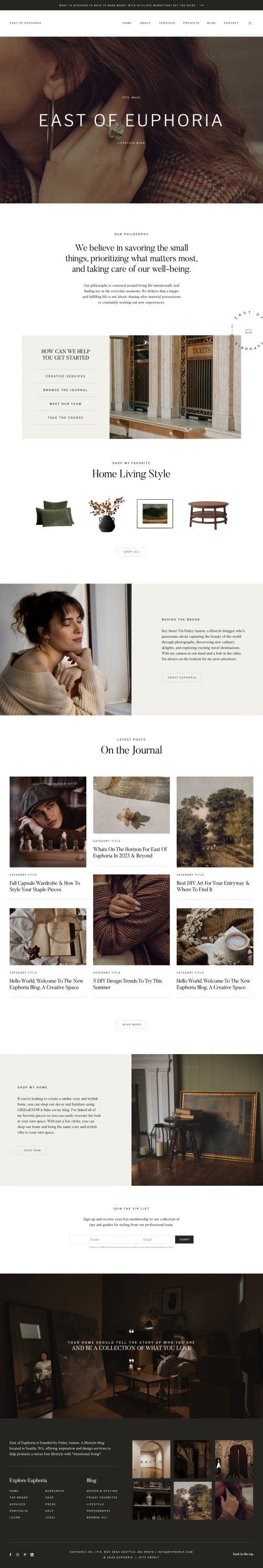 Euphoria - Showit Creative Website Template