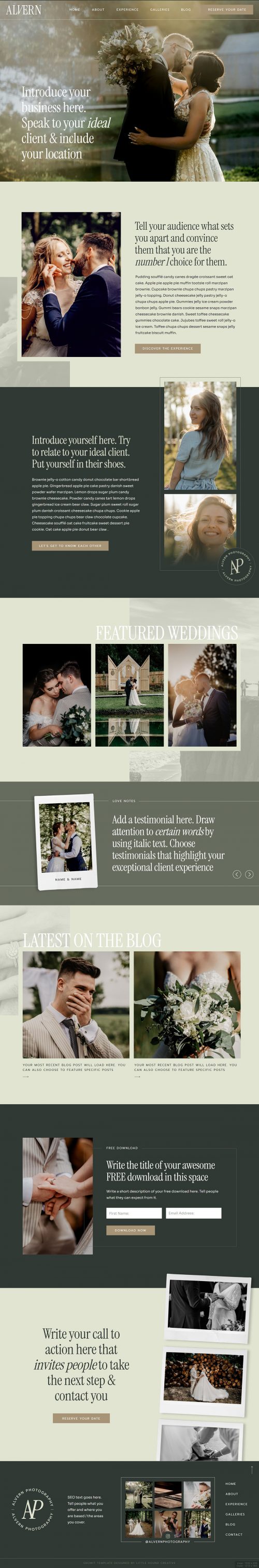 Alvern - Showit Creative Website Template
