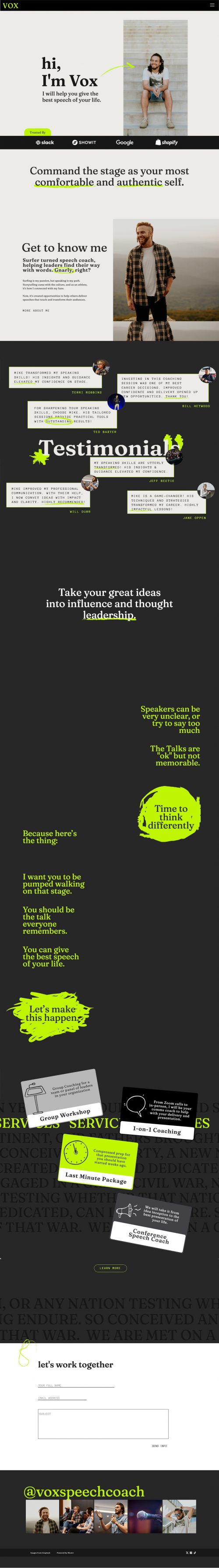 Vox - Showit Creative Website Template