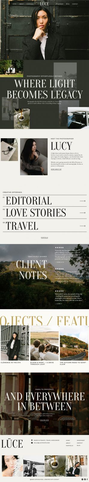 Luce - Showit Creative Website Template